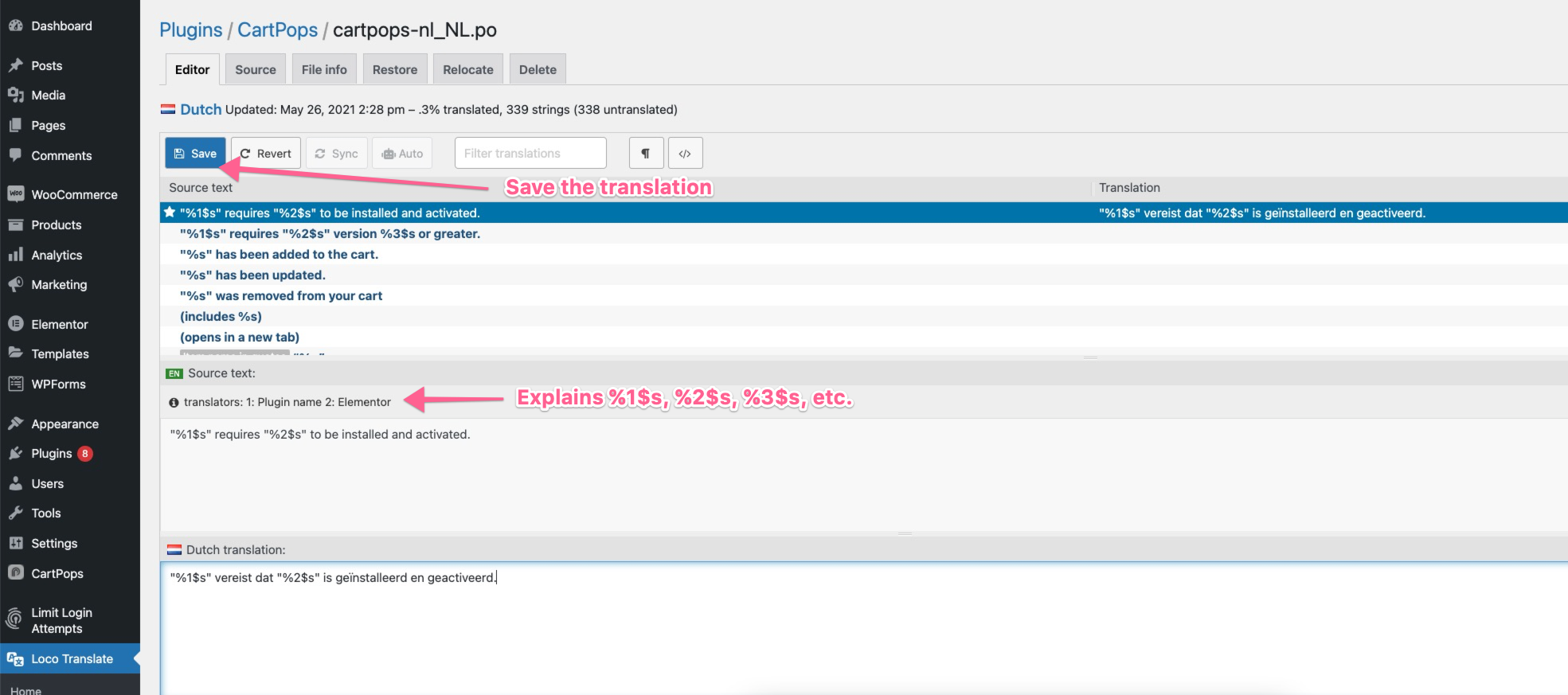 Docs - Translate - CartPops